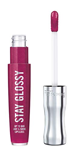 Rimmel Stay Glossy Lip Gloss - Non-Sticky and Lightweight Formula for Lip Color and Shine - 400 Berry Bad, .18oz