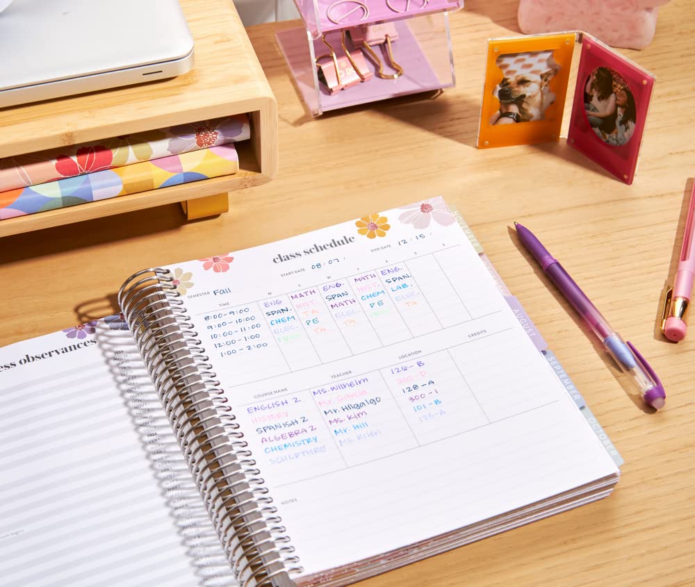 7" x 9" Academic 12 Month Planner Spiral Bound (July 2023 - June 2024) - Astrology Cover + Colorful Cosmos Theme. Pages for Class Schedule, Projects & Exams. 80 lb. Thick Paper - Erin Condren