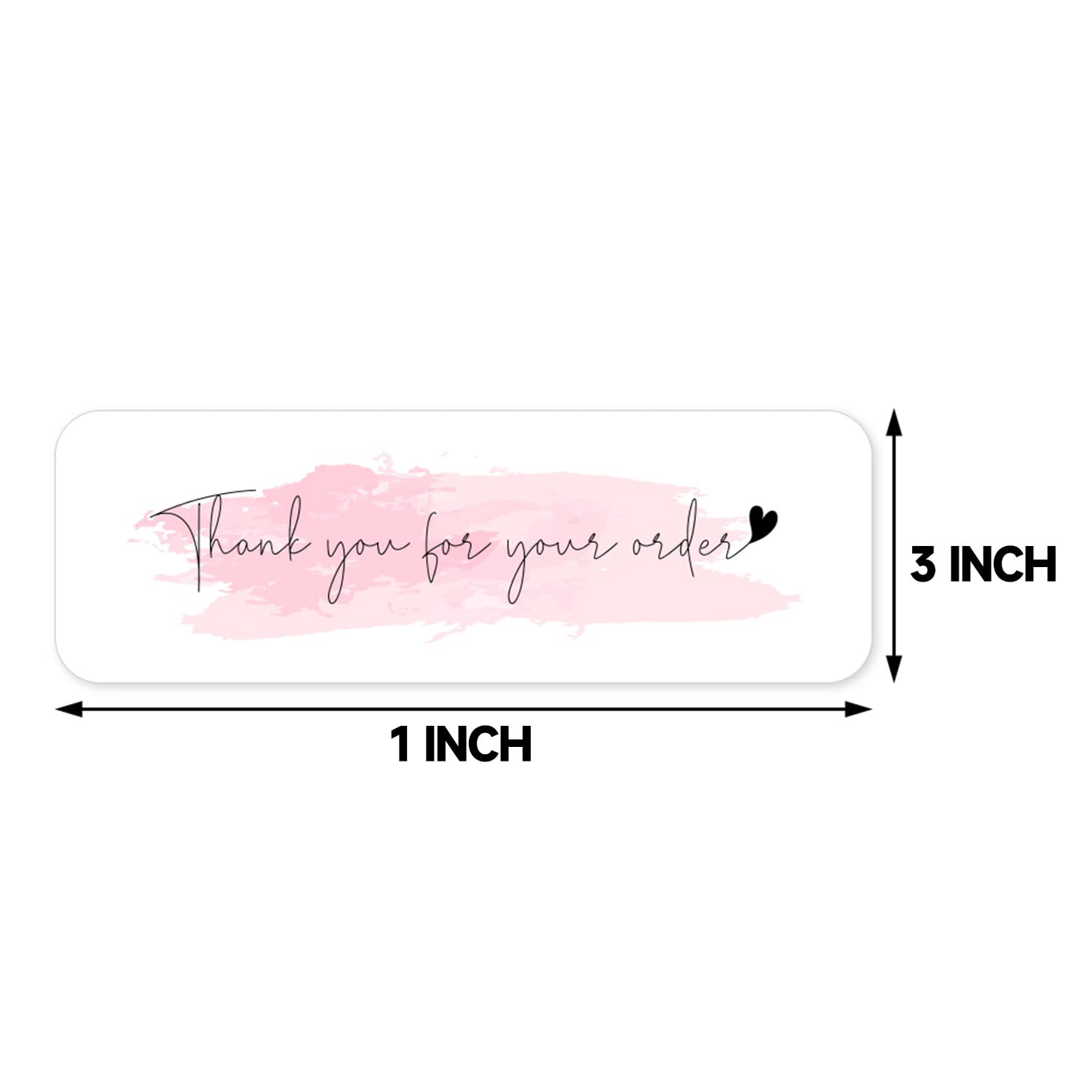 480pcs (1"x 3") Thank You Stickers Pink for Business, Rectangle Labels Online Retailers, Boutiques, Shops to Use on Bags, Boxes and Envelope.