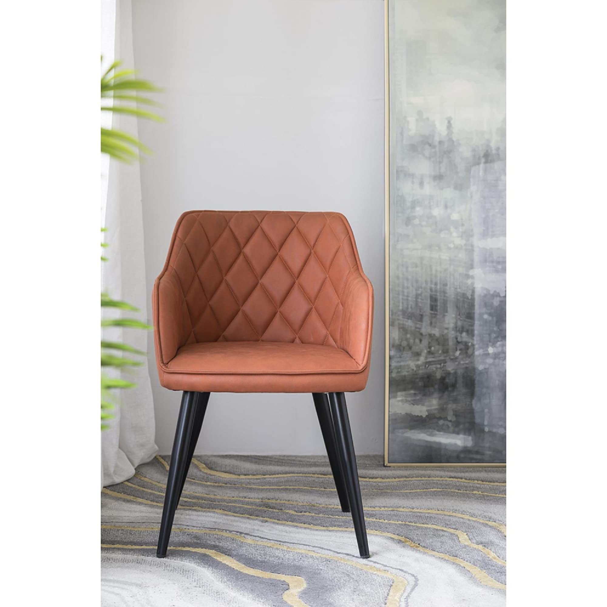 A&B Home 31 in Set of 2 Wooden Classy Armless Dining Chair, Orange
