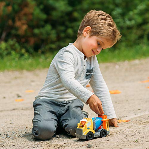Blippi Cement Truck - Mini Vehicle with Freewheeling Features Including 2” Character Toy Figure Construction Worker - Imaginative Play for Toddlers and Young Kids