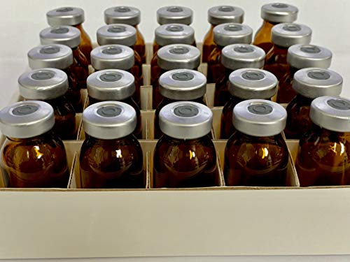 JL 5ml Molded Sterile Amber Vials with Silver Aluminum Seals Durable Glass