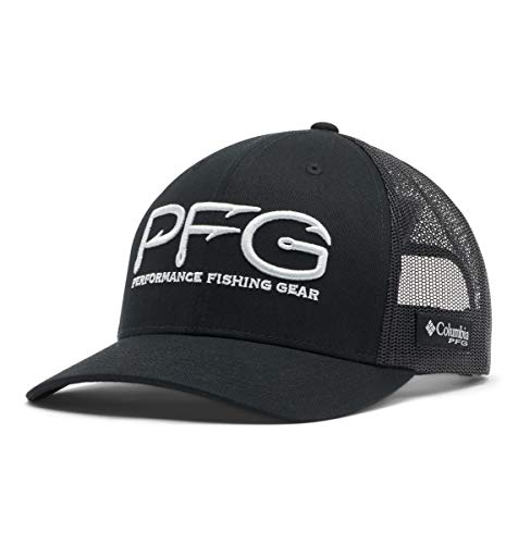 Columbia Standard PFG Hooks Mesh Snap Back-High Crown, Black, One Size