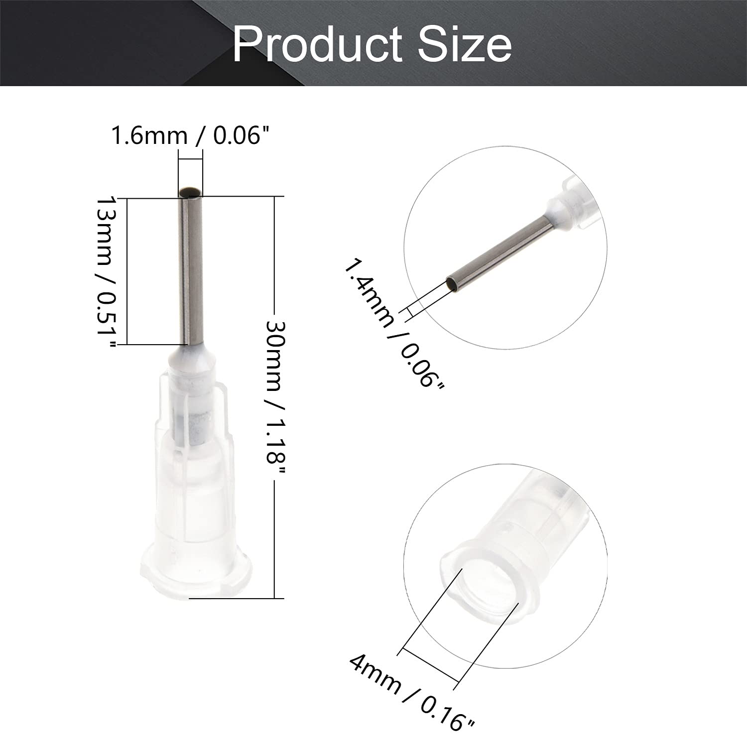 Utoolmart Industrial Dispensing Needle, Industrial Grade Blunt Needle, Stainless Steel Precision Applicator, 17G, Transparent Color, 30pcs