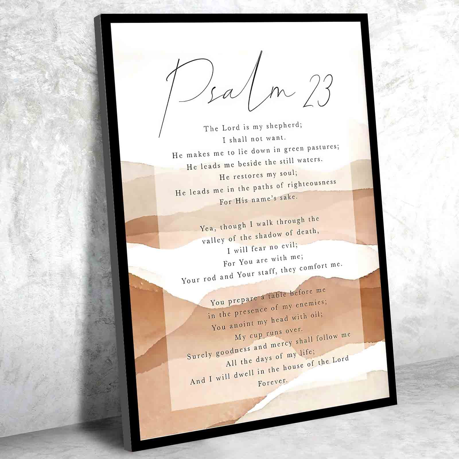 Abstract Wall Art Psalm 23 Bible Verse Wall Art Print Christian Psalm Print Neutral boho Nursery Modern Scripture Printable 16"x24" For home,children's room,game room,reading room wall decor