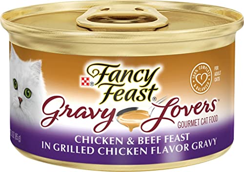 Fancy Feast Gravy Lovers Bundle, 2 Turkey, 2 Ocean Whitefish, 2 Salmon & Sole, 2 Beef, 2 Salmon Feast , & 2 Chicken & Beef. Each can is Total of 12 cans and Mouse Toy., 3 Ounce (Pack of 12)