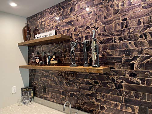 Joel's Antiques Floating Wall Shelf - Wood Decor & Long Shelf for Fireplace Mantel, Bookshelf, & Farmhouse - Wall-Mounted Rustic Stand, Wooden Hanging Display - Medium Brown, 72" x 8" x 2"