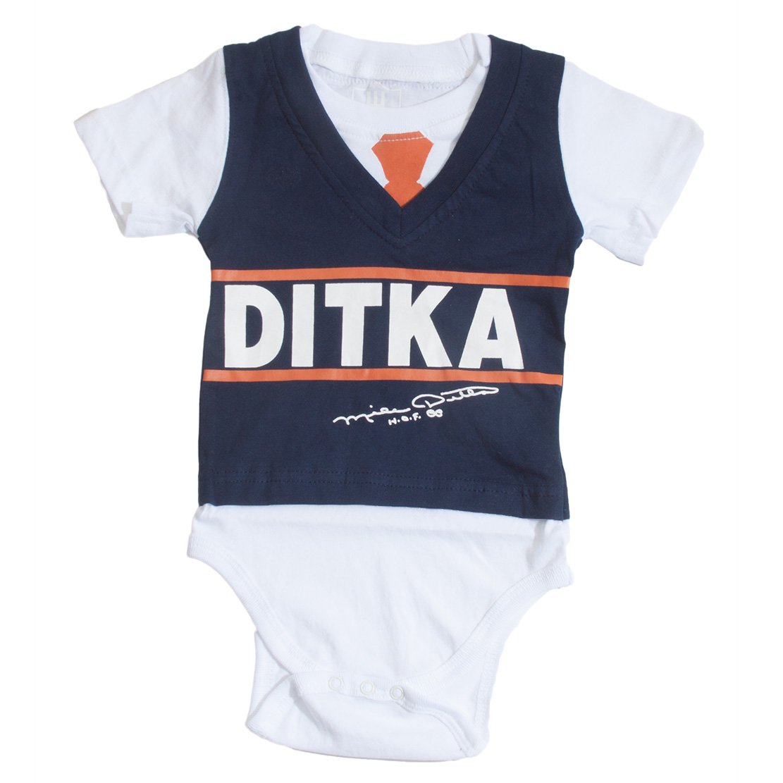 Ditka Kids Gridiron Clothing Da Coach Vest Short Sleeve Onesie (6 Month) Navy Blue