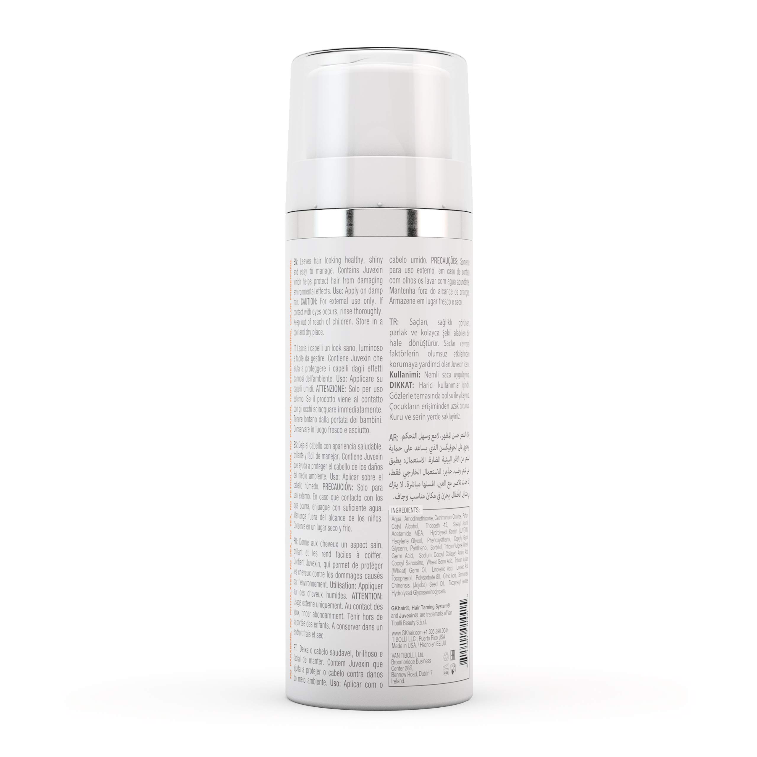 GK HAIR Global Keratin Leave In Conditioner Cream (4.4 Fl Oz/130ml) Conditioning Hydrating Smoothing Moisturizing & Frizz Control For Dry Damaged Hair Taming before Swimming or Exercise