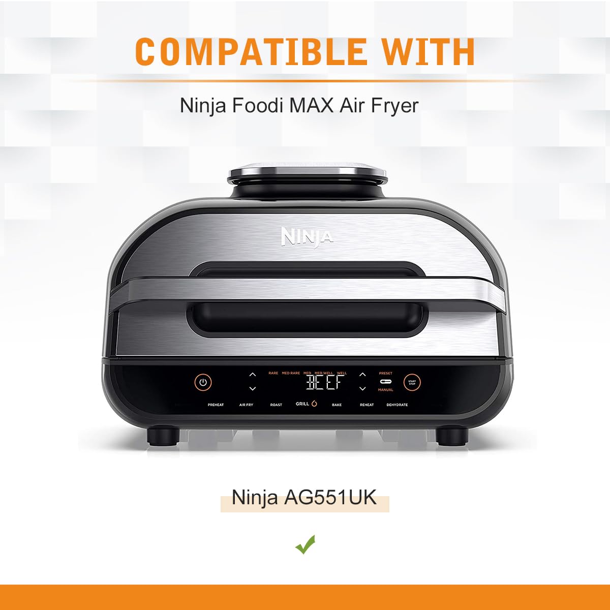 Aieve Air Fryer Liners Disposable, 100Pcs Non-Stick Parchment Paper Sheets Accessories for Ninja Air Fryer XL
