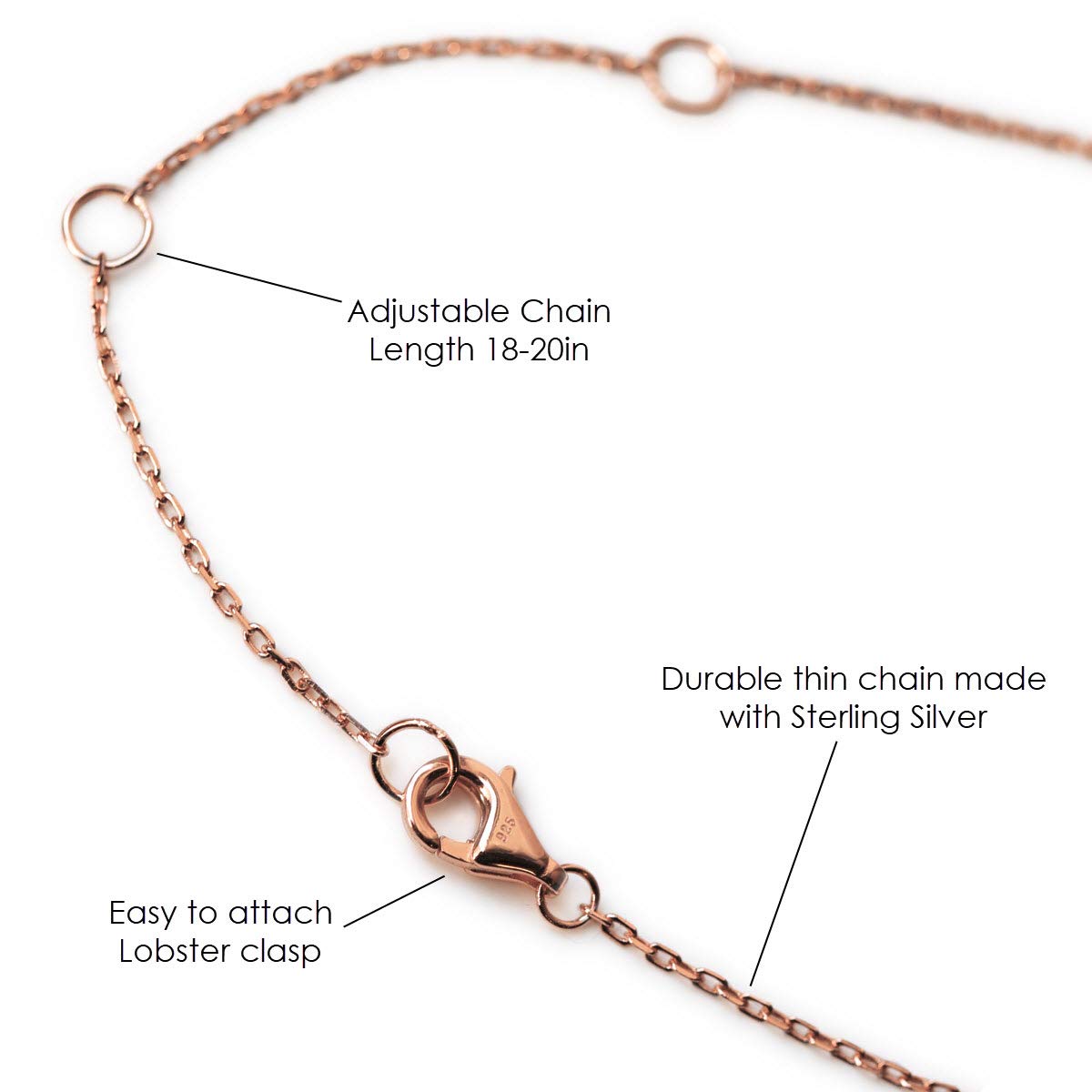 A+O Sister Necklace Gift- Interlocking Circle Necklace 18-20" in Rose Gold Vermeil