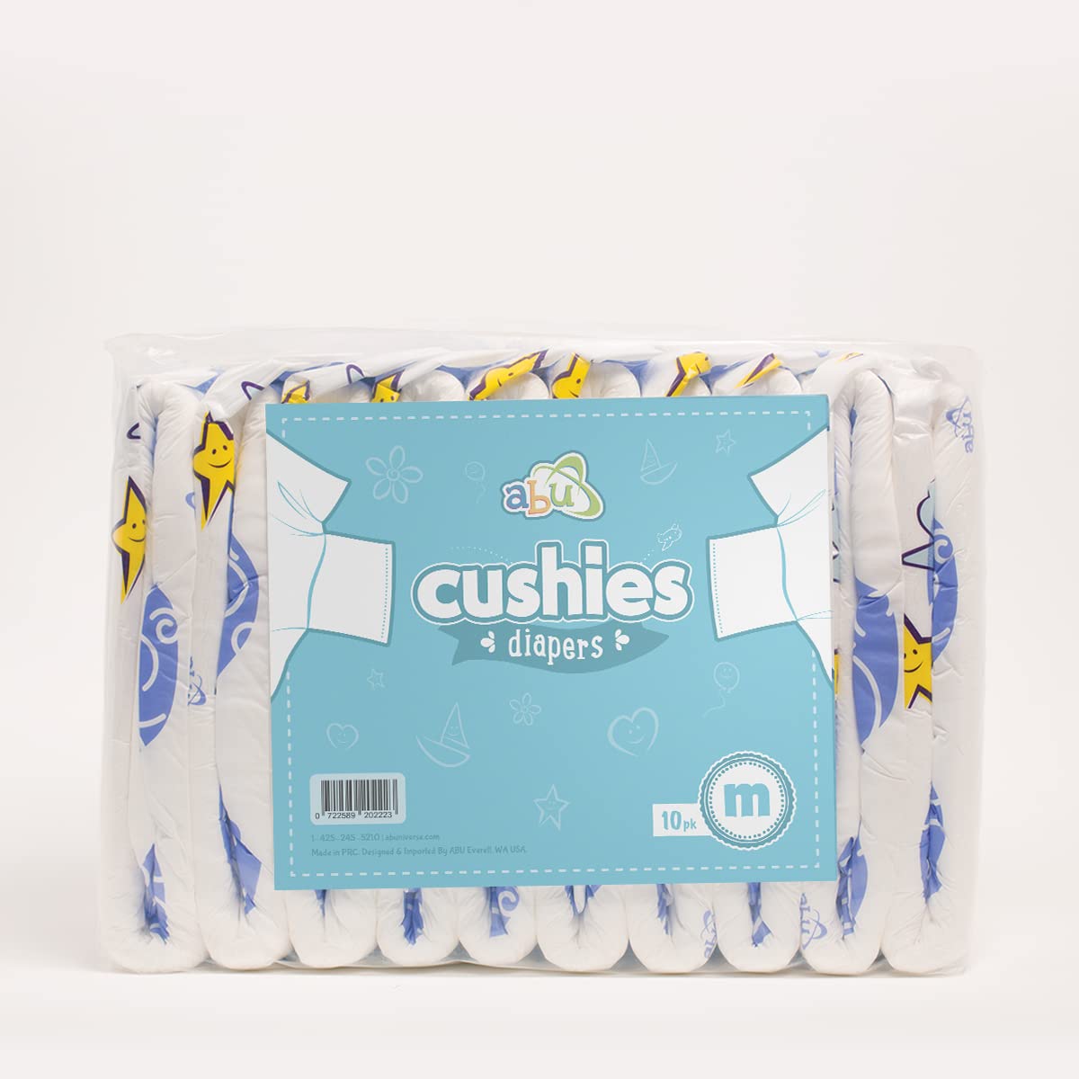 ABUniverse Cushies (Plastic Backed) Diapers (Pack of 10) (Large)