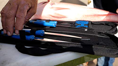 Cuda 6-Piece Fish Fillet Knife Set with Knife Sharpener (18133),Blue