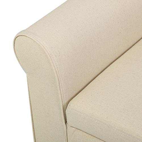 Christopher Knight Home Danbury Armed Fabric Storage Bench, Beige