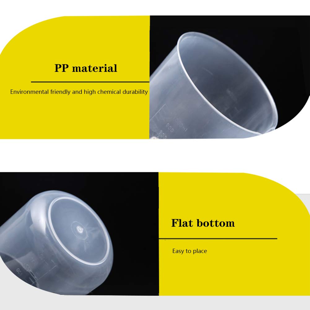 YXQ 6pcs 100ml Plastic Beakers Graduated Measuring Cup Labs Liquid Transparent Container