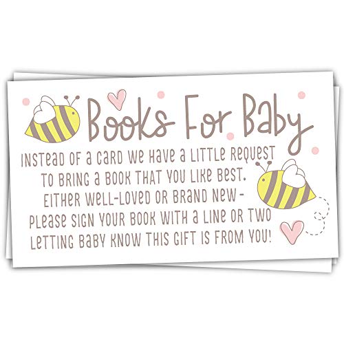 50 Cute Bee Books for Baby Shower Request Cards - Invitation Inserts