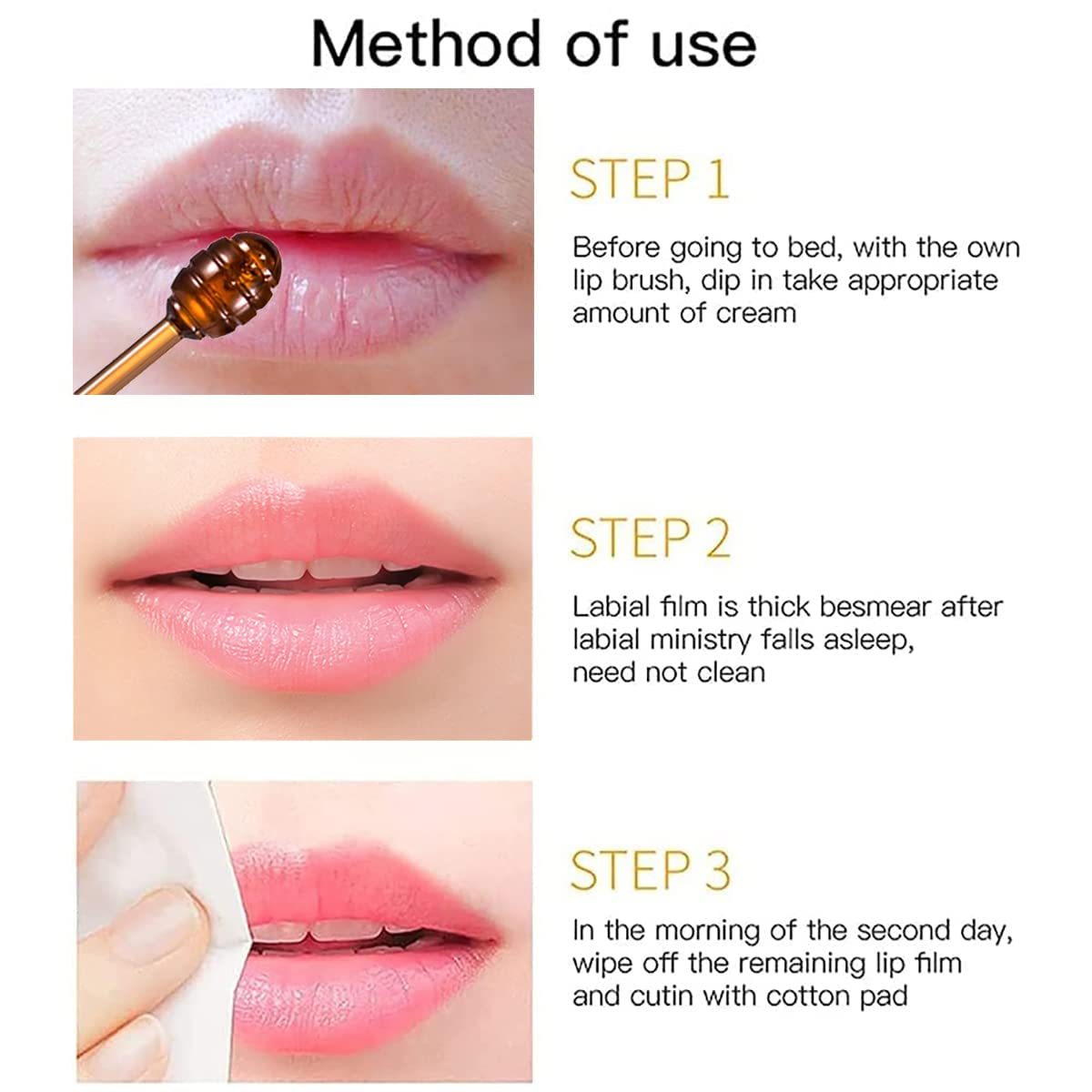 4PCS Honey Lip Balm, Vitamin E Moisturizing Propolis Sleeping Lip Mask, Effective Reduces Lip Lines Prevention Dry and Cracked Lip Scrubs Exfoliator Smoothing Dry Lip Care