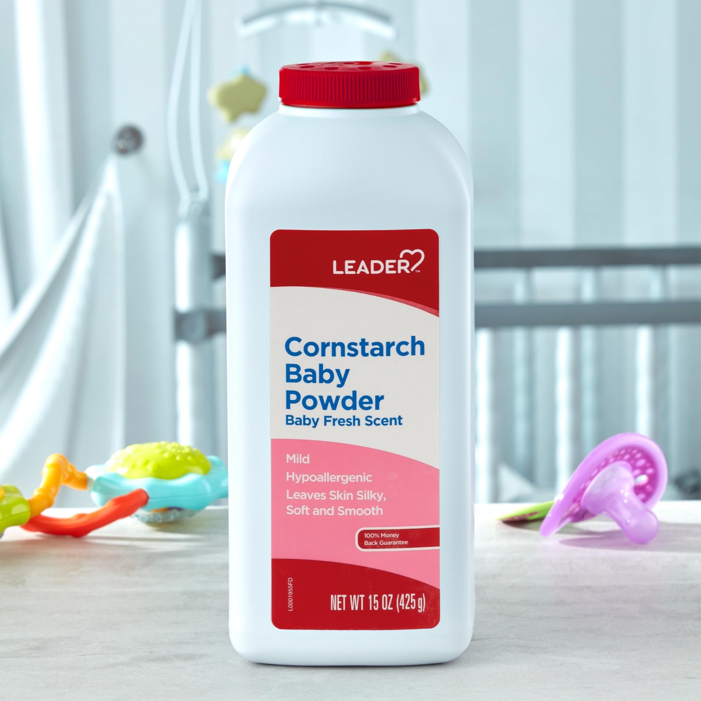 LEADER Cornstarch Baby Powder, Baby Fresh, 15oz Each