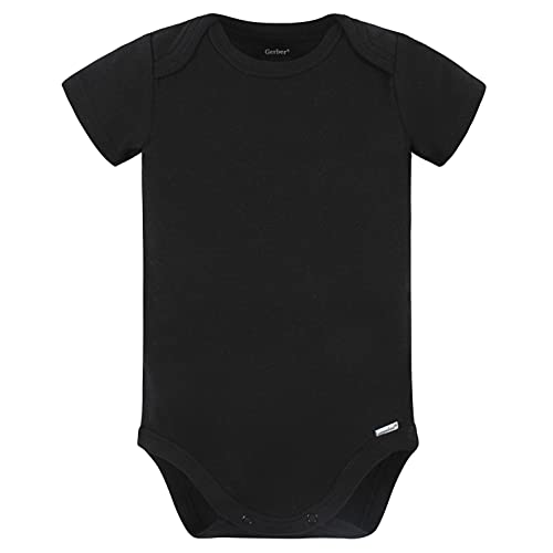 Gerber unisex baby 5 Pack Onesies Multi-packs Bundle Interlock 180 Gsm Shirt, Black, 0-3 Months US