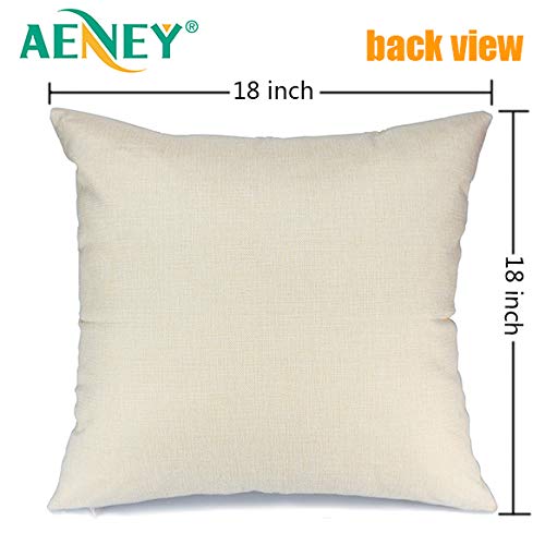 AENEY Fall Pillow Covers 18x18 inch Set of 4 Fall Decorations Orange Truck Pumpkin Throw Pillows for Fall Thanksgiving Farmhouse Decorative Pillows A254