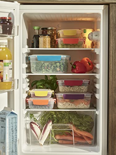 Joseph Joseph Nest Lock, 5 Piece Plastic Food Kitchen Storage Container set with lids, Leak Proof, Airtight, Space Saving, BPA free- Multicolour