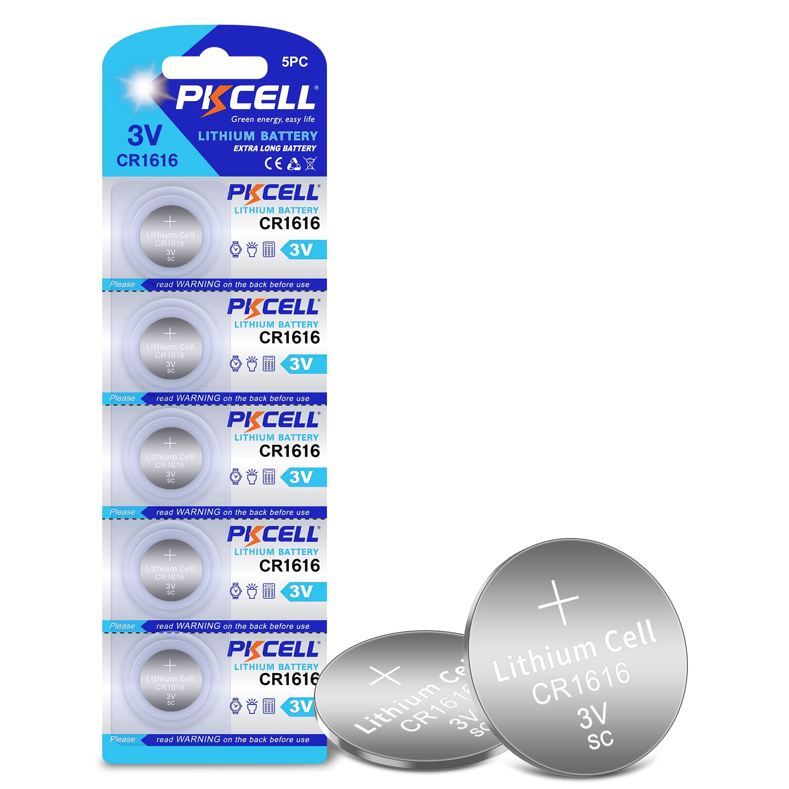 5 Pcs CR1616 Batteries 3V Lithium Battery 1616 Button Cell Batteries Coin Battery CR1616 3-Volt Coin Cell Battery for Watch Glucometer