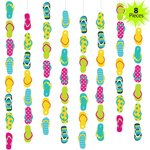 52 Feet Flip Flop Party String Summer Party Garland Flip Flop Hanging Banner Beach Party Garland for Summer Party Beach Party Slipper Theme Party Baby Shower Birthday Party