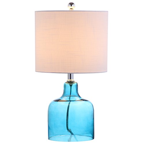 JONATHAN Y JYL1027A Gemma 19" Glass Bell LED Table Lamp, Coastal, Cottage, Transitional, Modern, Office, Living Room, Family Room, Dining Room, Bedroom, Hallway, Foyer, Moroccan Blue