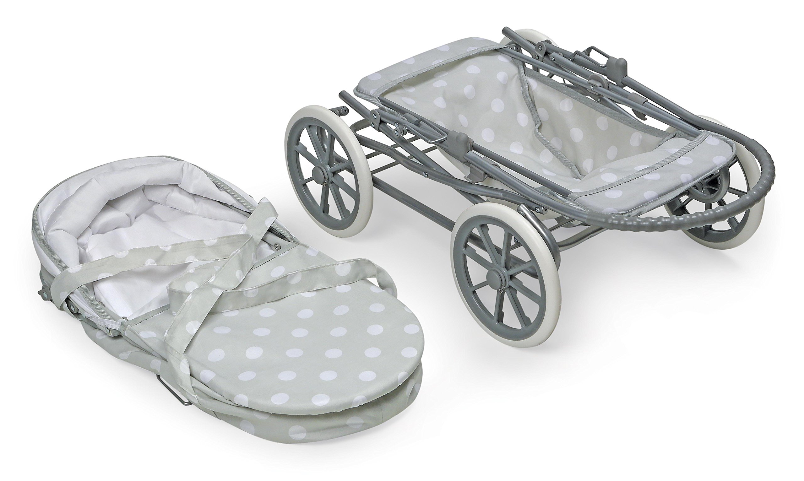 Badger Basket English Style Doll Stroller β Fits 18 to 22-inch Dolls, Classic Pretend Play Toy with Adjustable Canopy