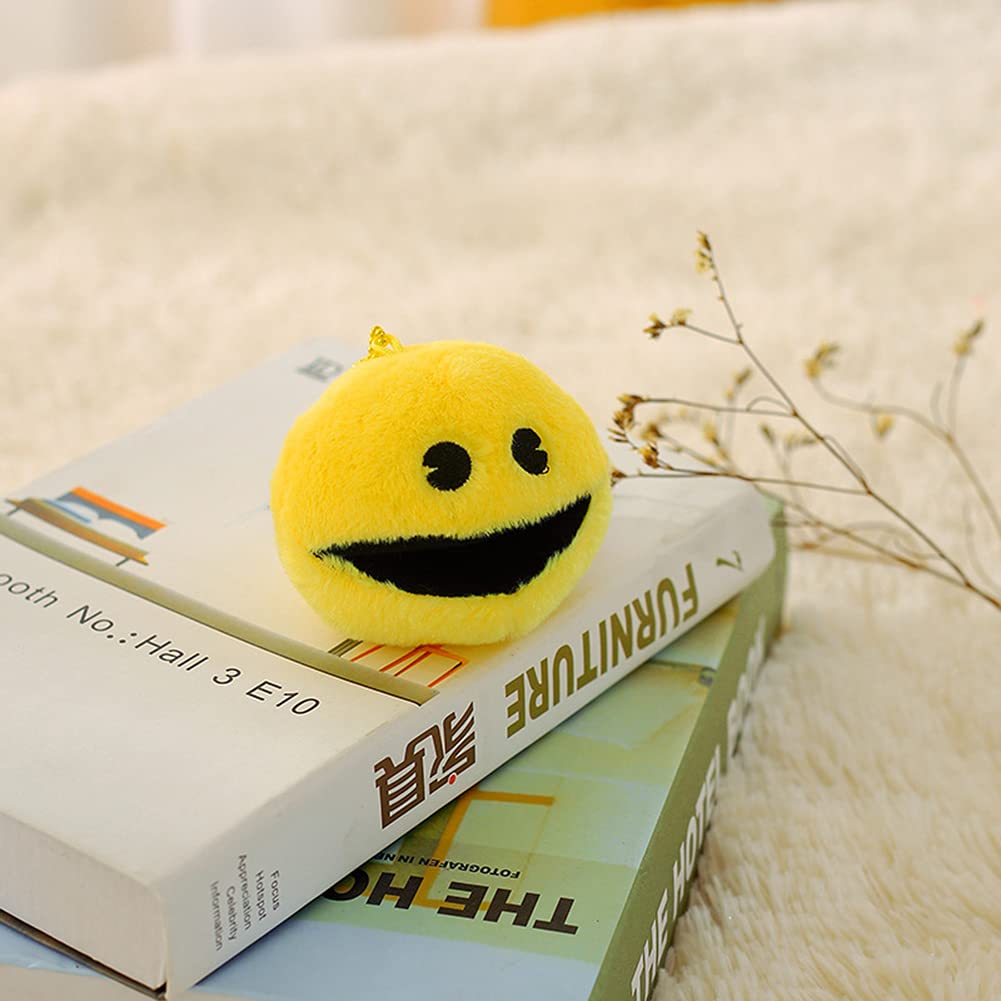 3" Stuffed Keychain Pacman Plush Animals Pendants Ornaments, Very Soft and Cute Pacman Toys, Best Decorations of Your Backpacks,Handbags,Party Decoration,Wedding Decorations
