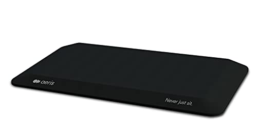aeris Muvmat - Thick Anti Fatigue Mat for Standing Desks – Premium Kitchen Mat- Ergonomic 2-Zone Standing Desk Mat - Durable Non- Slip Home Office Mat with Pure Black Cover