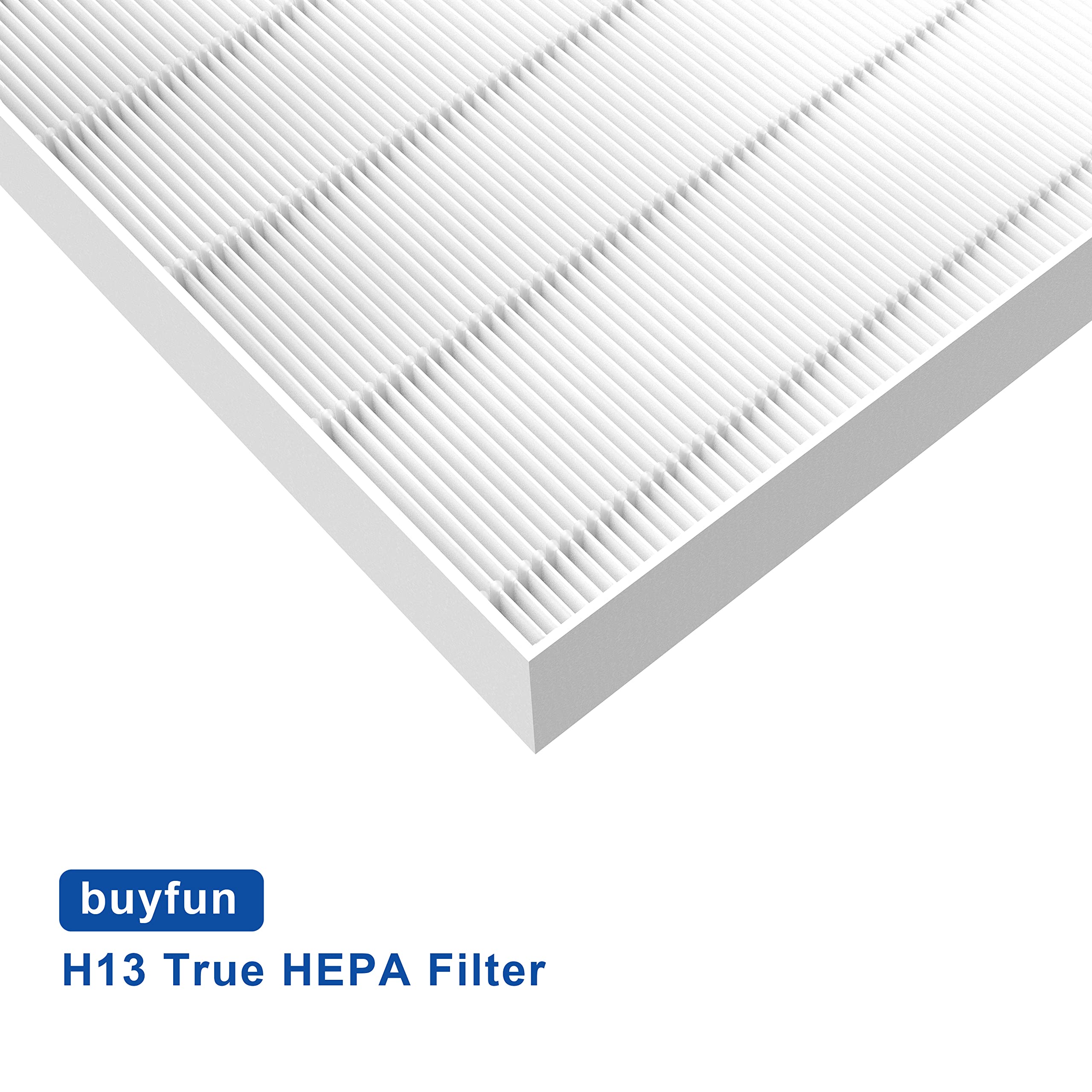 buyfun 115115 Size 21 Replacement Filter A H13(MERV 17) True HEPA Filter Compatible with Winix C535, PlasmaWave 5300, 5300-2, 6300, 6300-2, P300 Plasma wave, 1×HEPA filter+4×carbon filter