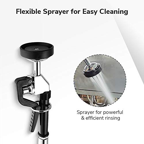 Aquaterior 44" Height Wall Mount Commercial Kitchen Pre Rinse Faucet Restaurant Sink Sprayer Faucets with Add-on Riser 12Inch Rotatable Spout CUPC NSF CEC