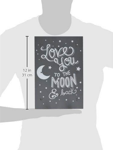 Little Love by NoJo Celestial Lighted Wall Decor, Love You to The Moon and Back, Gray/White