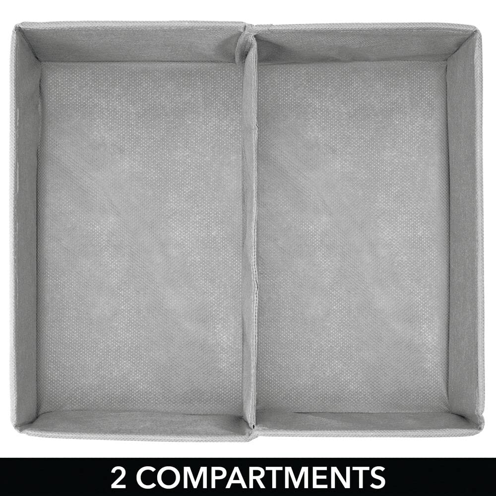 mDesign Fabric Drawer Organizer Bin Dividers for Baby Nursery Dresser, Closet, Organization - Bins Hold Clothes, Diapers, Cream, Toy, Blankets - 4 Pack, Gray Herringbone