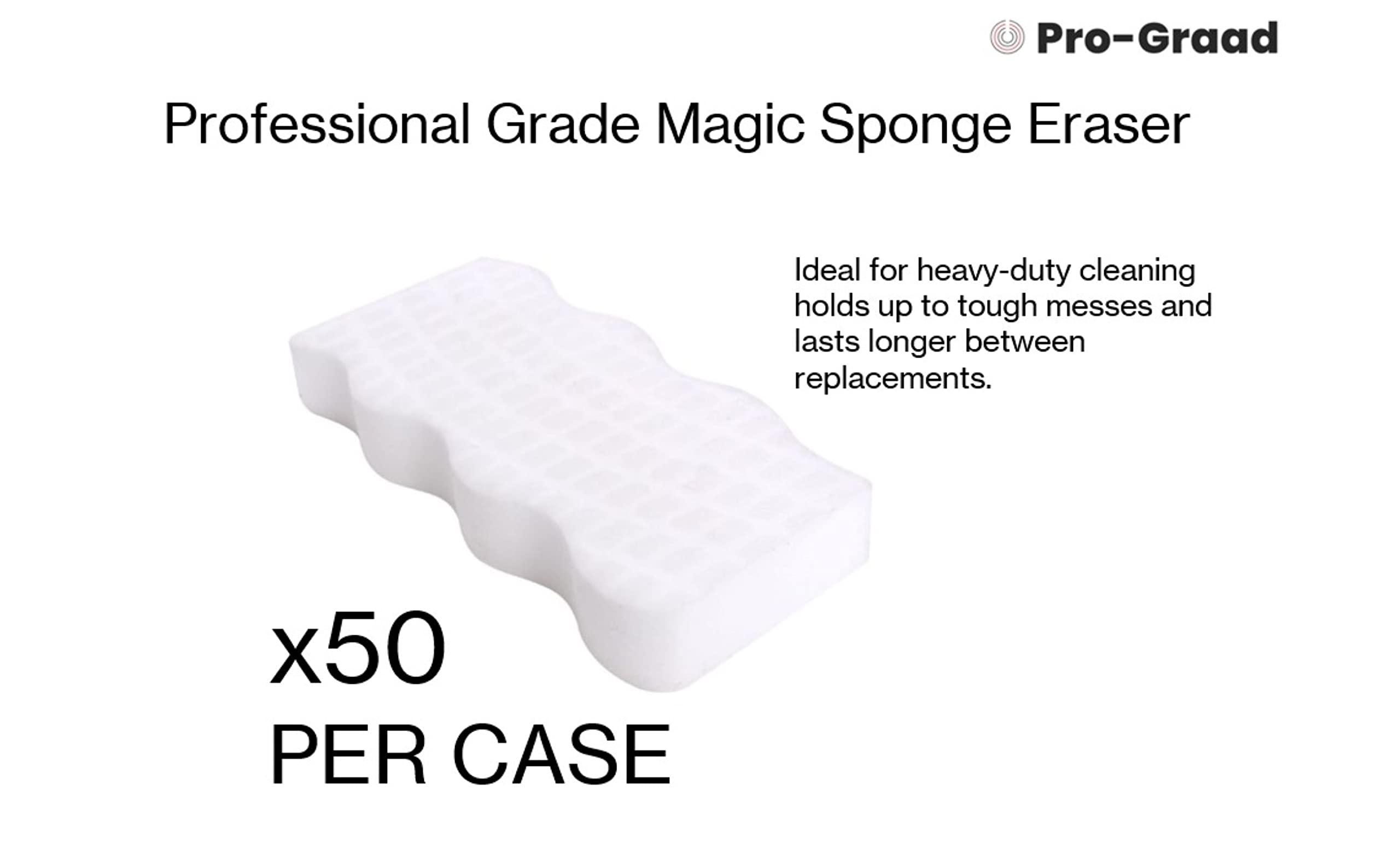 50 Pack 3X Density Ultra Durable Magic Sponge Erasers Professional Grade Bulk Multi Surface Scrubber Cleans Tough Dirt Scuffs Marks & Grime with No Chemicals Ideal for Hotels Restaurants & Businesses