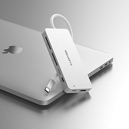 LENTION USB C Hub with 3-Slot Card Reader, 4K HDMI, USB 3.0, USB 2.0, Type C Data/Charging Compatible 2023-2016 MacBook Pro, New Mac Air/Surface, Stable Driver Certified Adapter (CB-C19, Silver)