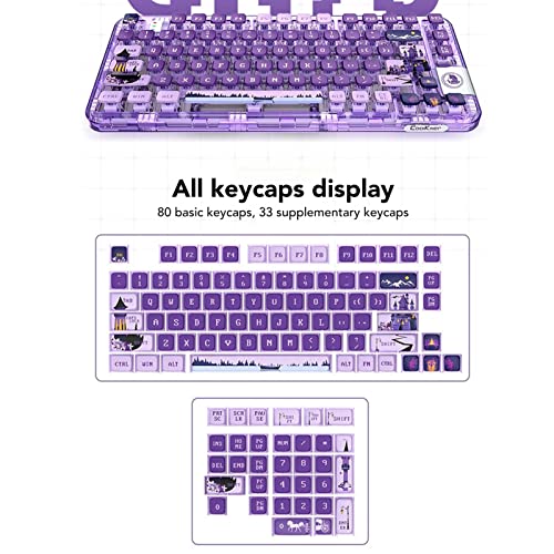Acogedor RGB Backlit Hot Swappable Mechanical Gaming Keyboard, Triple Mode 2.4G Wireless, Bluetooth, Type C Wired, with 3750mAh Lithium Ion Battery