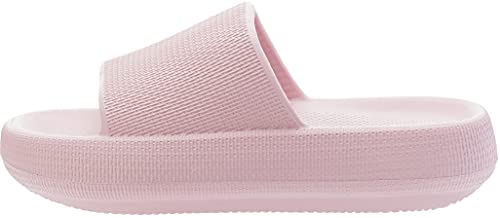 BRONAX Slides for Women Foam Soft Open Toe EVA Home Shower Bathroom Pillow Slippers House Sandals for Ladies Comfy Cushioned Thick Sole 42-43 Pink