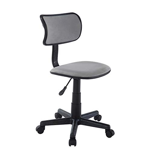 Urban Shop Crushed Velvet Swivel Task Chair, Dark Grey