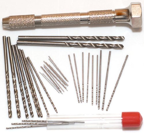 CML Supply Mini Micro Drill Bit Set and Pin Vise Chuck 31 pcs