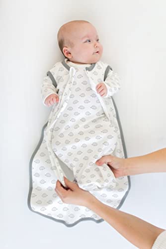 SwaddleDesigns Baby Sleep Sack 0-6 months, Cotton Knit Wearable Blanket with 2-way Zipper, Non-Weighted Sleeping Sack for Safer Sleep, Tiny Hedgehogs, Small
