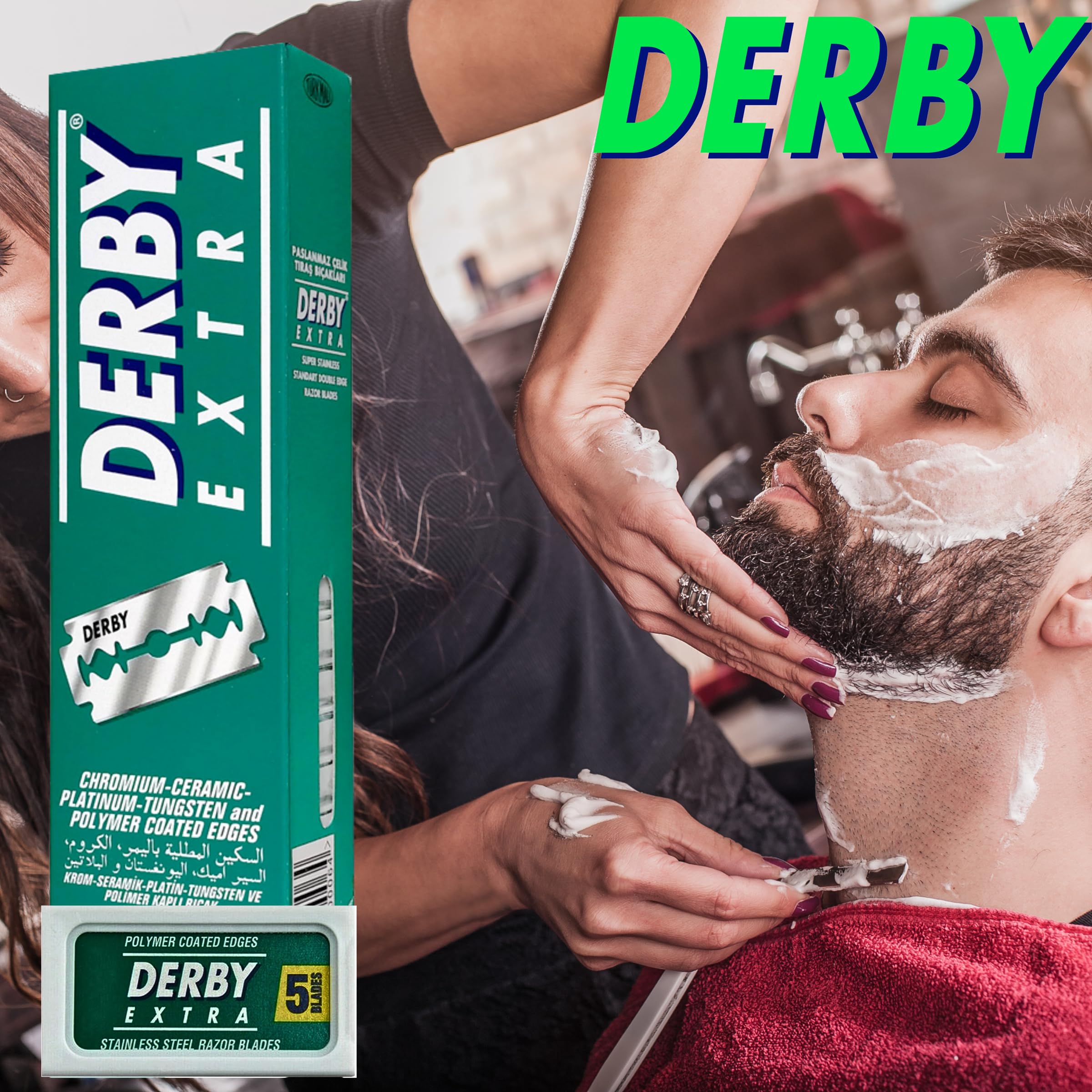 50 Derby Extra Double Edge Razor Blades Stainless Steel