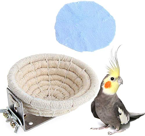 SONYANG Handmade Cotton Rope Bird Breeding Nest Bed for Budgie Parakeet Cockatiel Parakeet Conure Canary Finch Lovebird and Small Parrot Cage Hatching Nesting Box