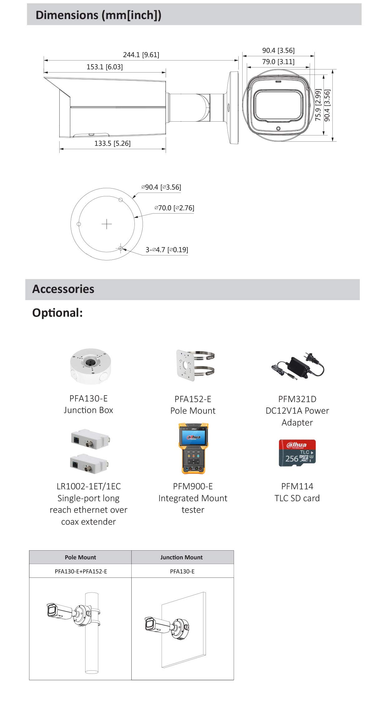 OEM 4MP Motorized Network Bullet Camera for Dahua IPC-HFW2431T-ZS-S2, 2.7-13.5mm Max IR 165ft WDR Starlight VCA SD Slot IP PoE Sucurity Camera