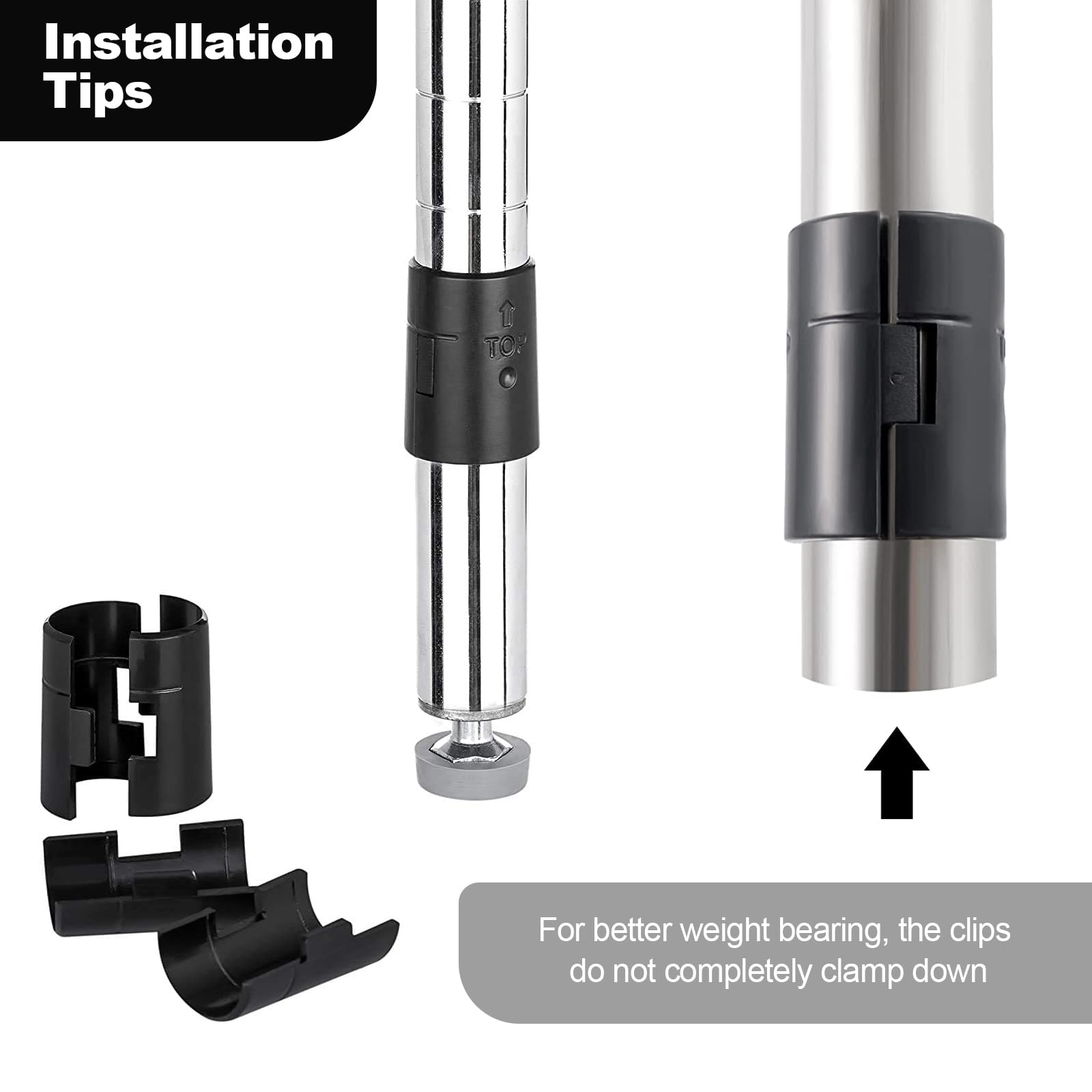 50 Pack of Black Wire Shelf Clips, Plastic Clip Lock Replacements for Shelves With 1 Inch Posts
