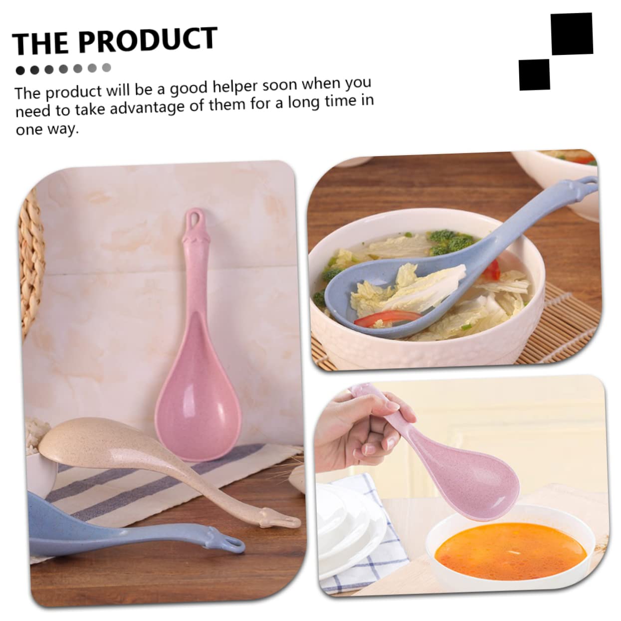 Anneome 4Pcs Kitchen Food Serving Spoon Creative Soup and Porridge Spoons for Buffet Catering and Everyday Use Multifunctional Utensils for Serving Food