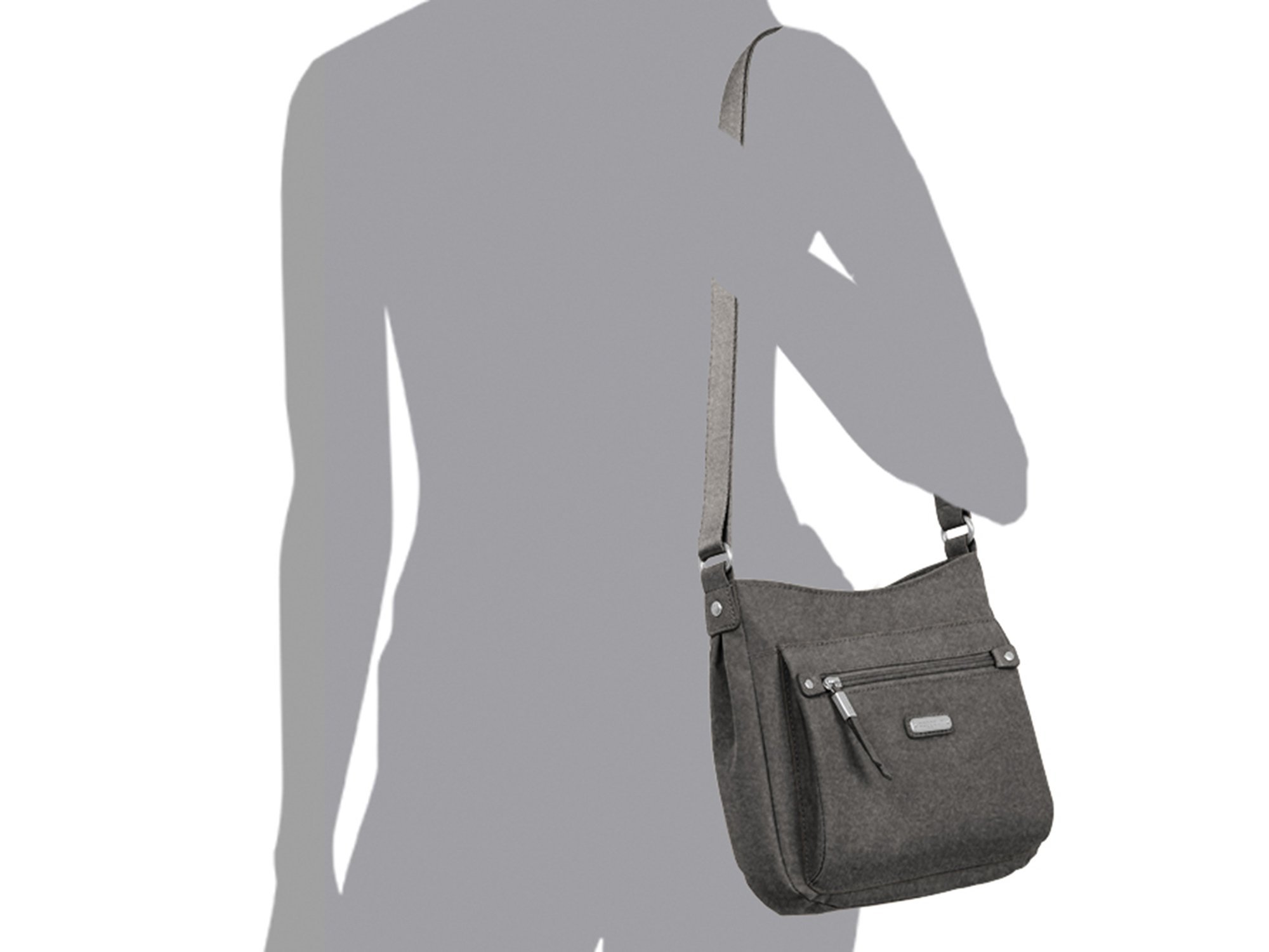 Baggallini Womens Uptown Bagg With Rfid Phone Wristlet Handbags, Gray, One Size US