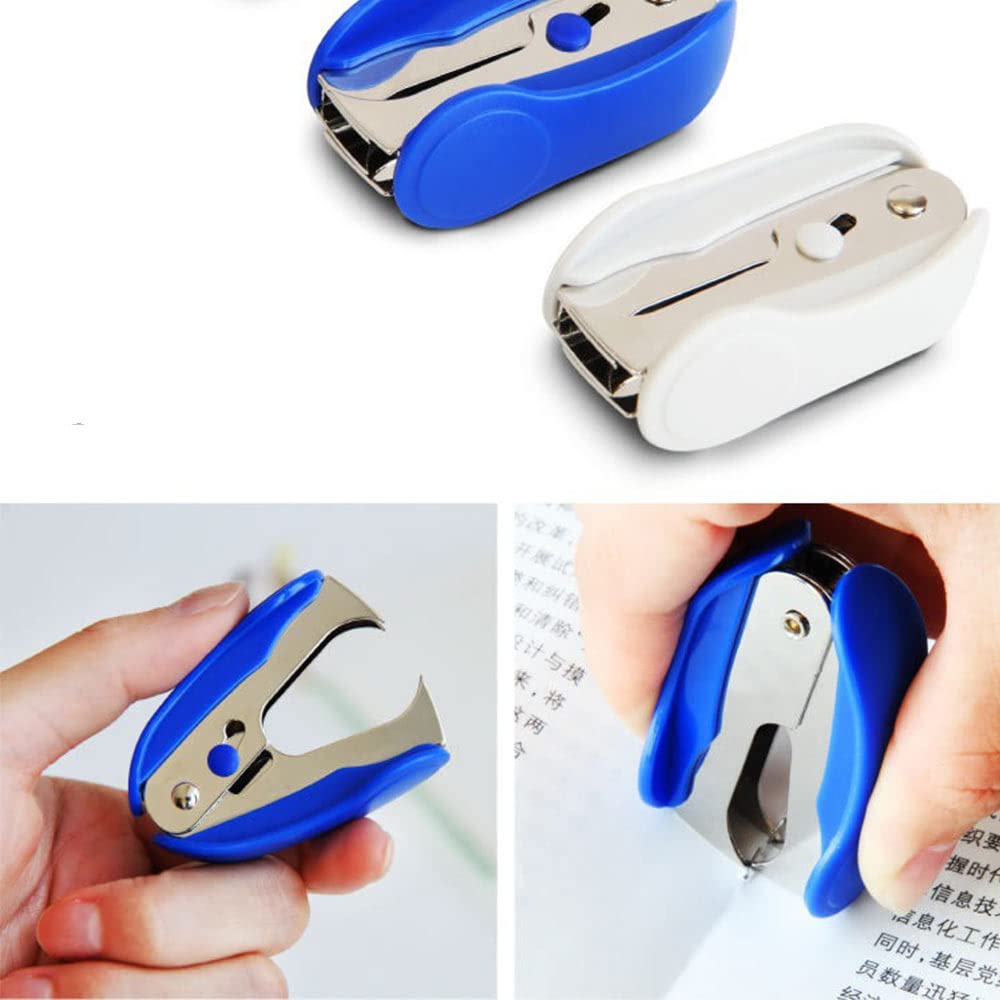 3 Pcs Staple Remover Safety Staple Remover Tool Staple Remover with Steel Jaw for Daily Use in The Office and at Home Ergonomic Shape Stapler Remover Tool - Random Black/Blue/White