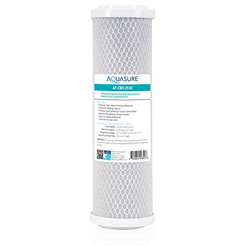 Aquasure Pioneer Series Carbon Block Water Filter - 10" x 2.5" 5 Micron Coconut Shell Carbon